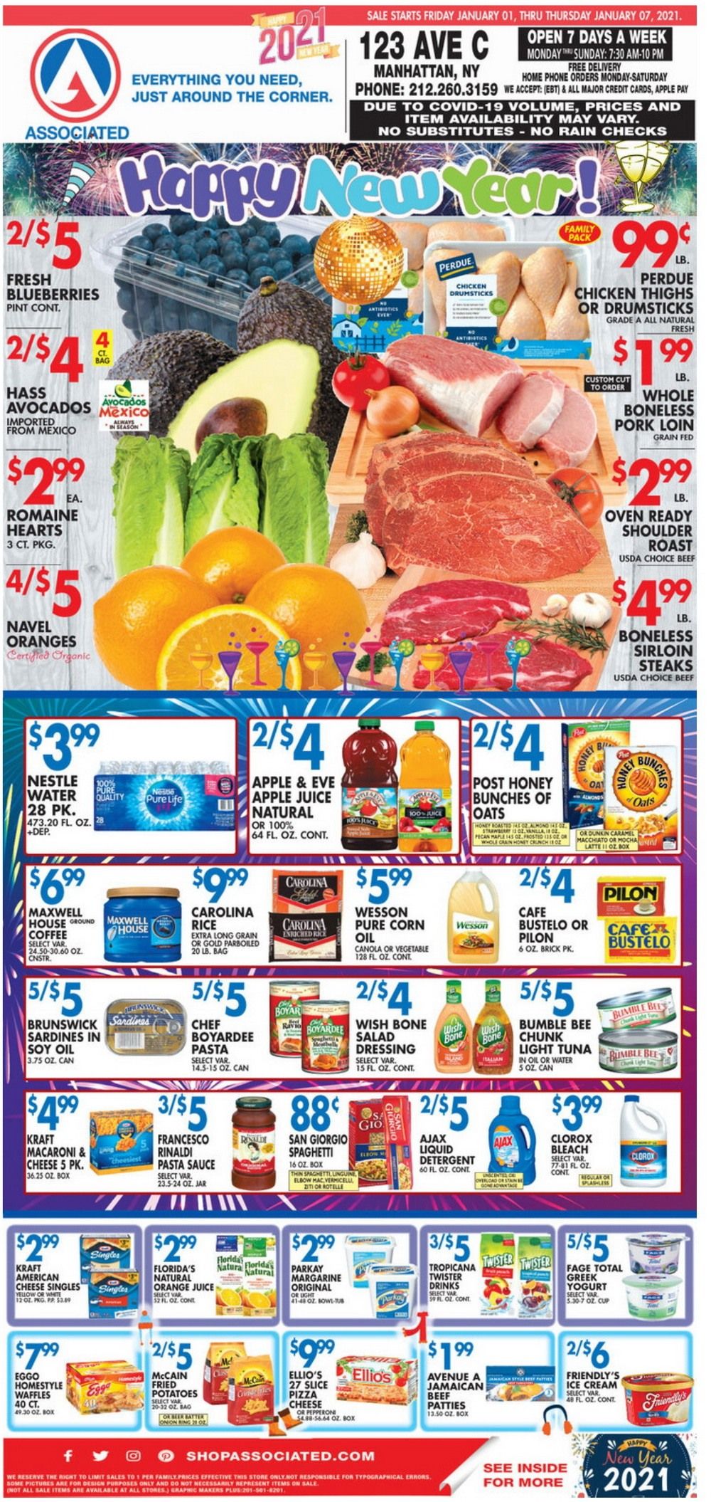 Associated Supermarkets Weekly Ad Jan 01 – Jan 07, 2021