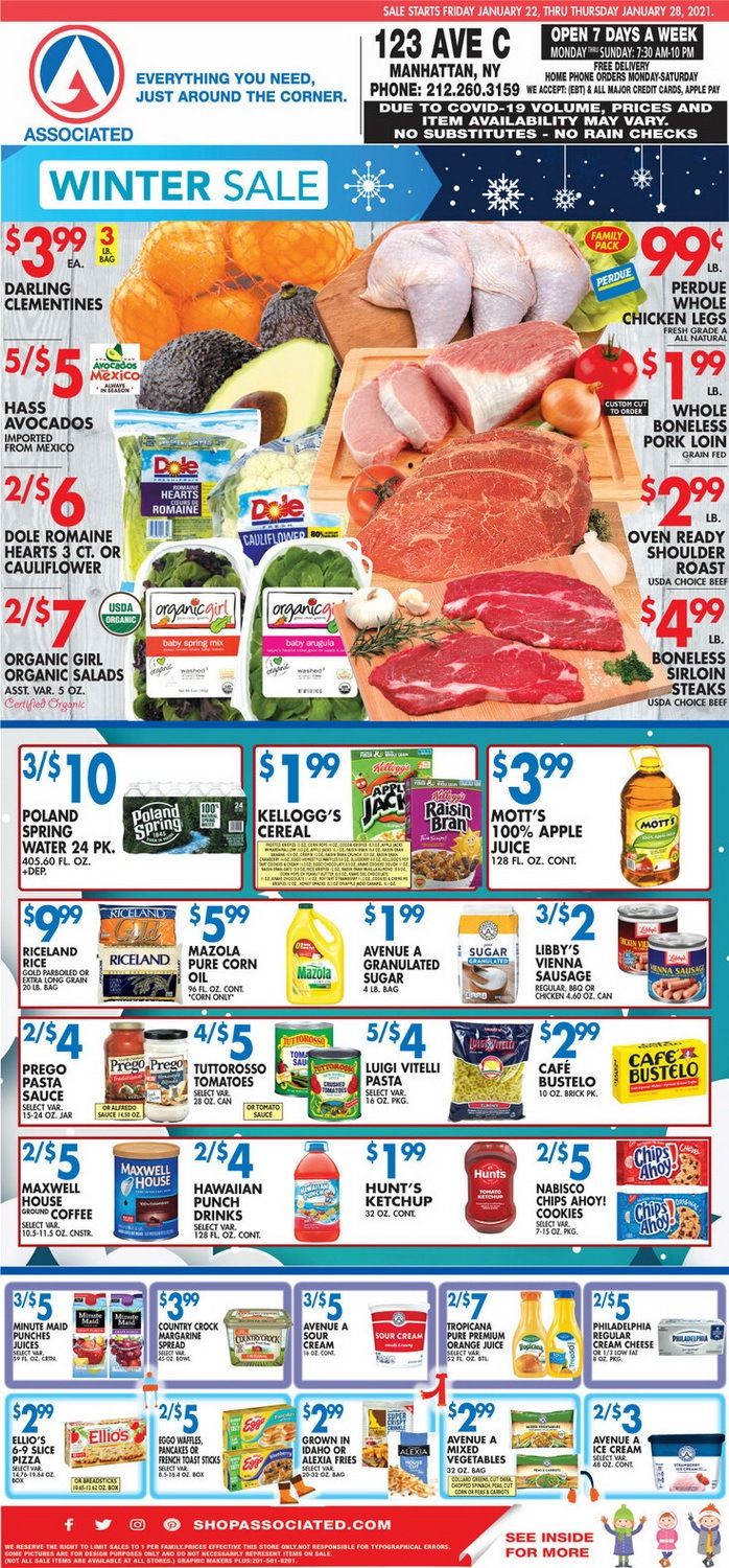 Associated Supermarkets Weekly Ad Jan 22 – Jan 28, 2021