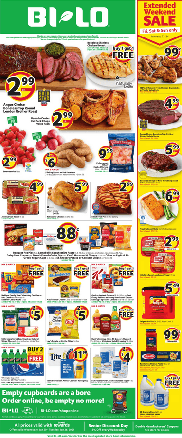 BI-LO Weekly Ad Jan 20 – Jan 26, 2021
