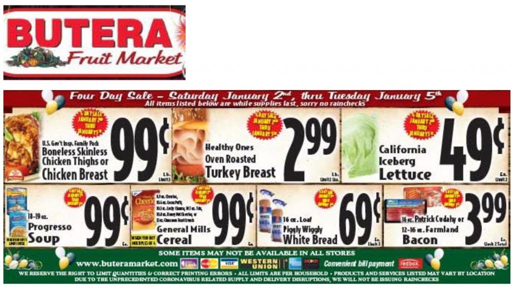 Butera Weekly Ad Jan 02– Jan 05, 2021