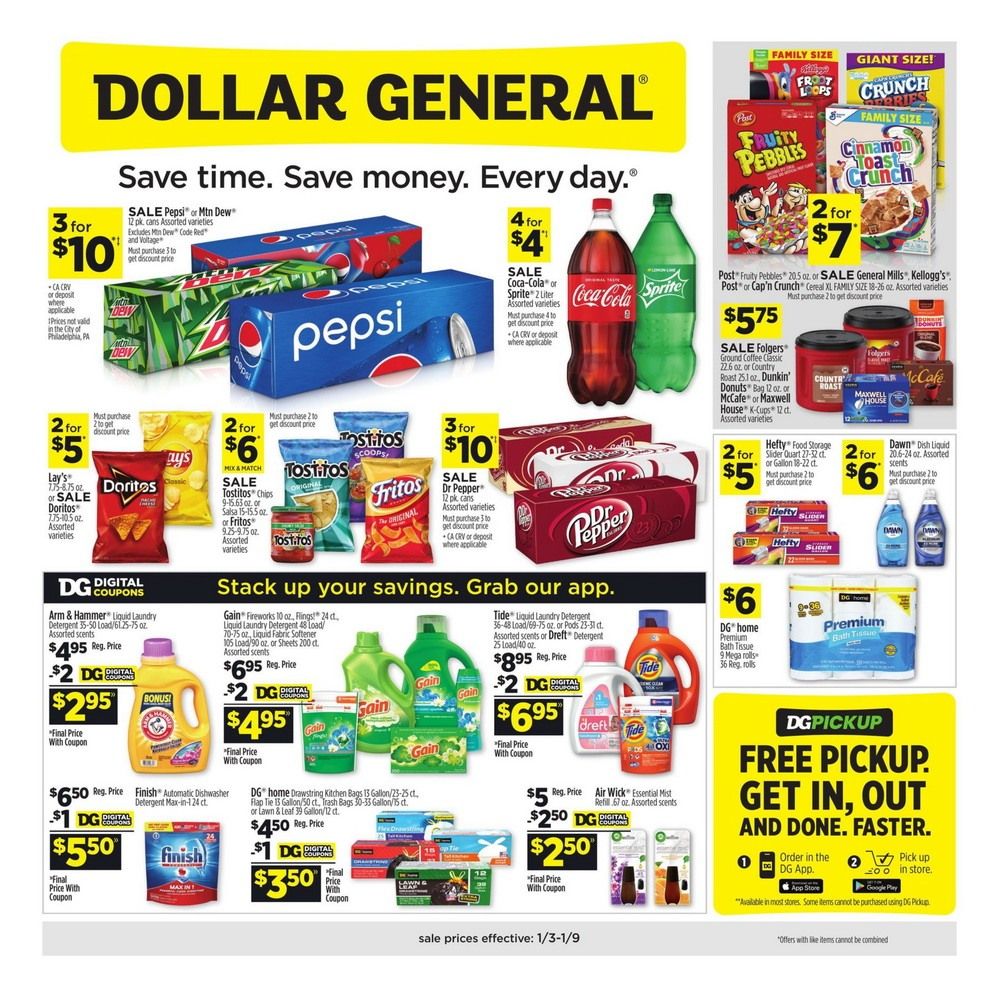 Dollar General Weekly Ad Jan 03 – Jan 09, 2021