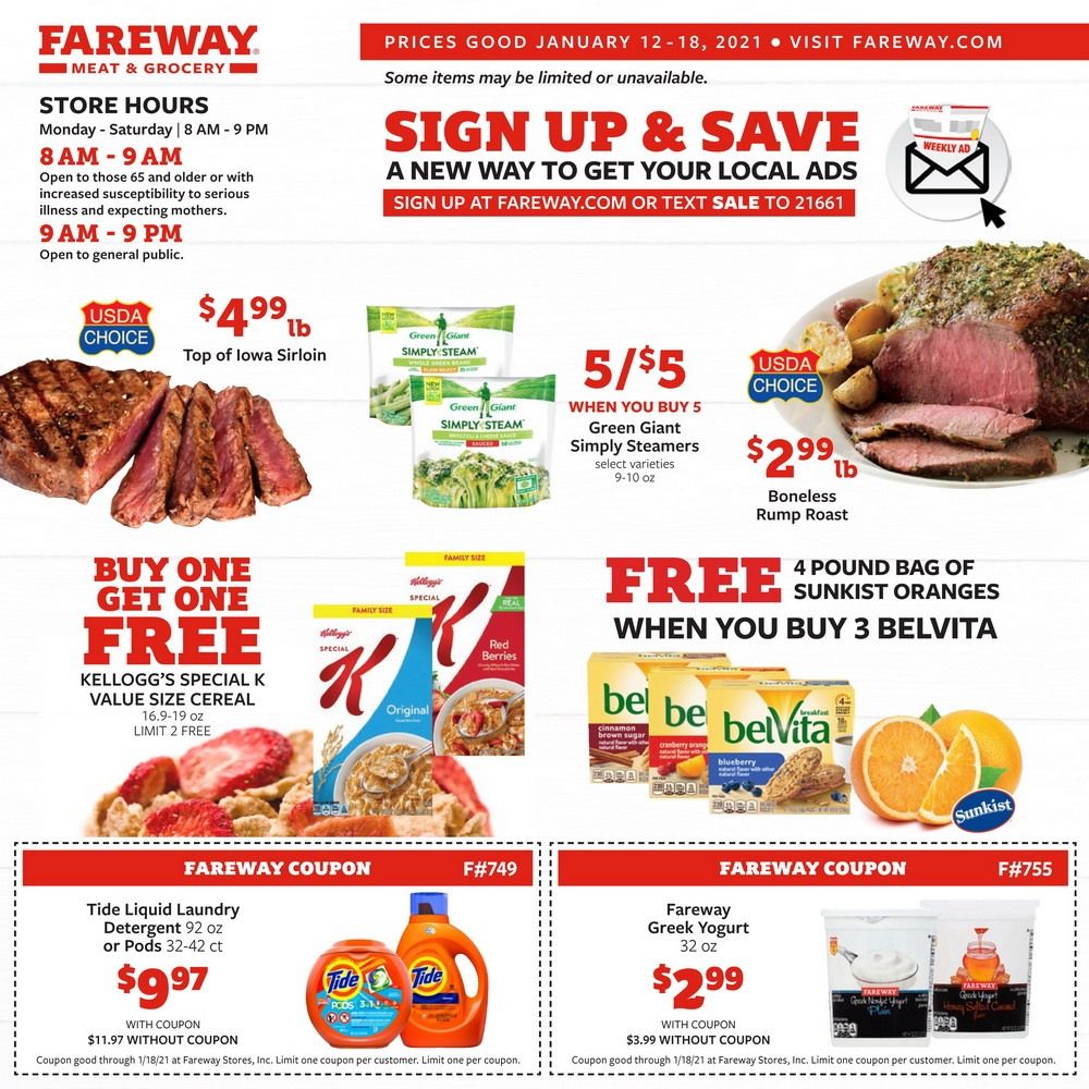 Fareway Weekly Ad Jan 12 – Jan 18, 2021