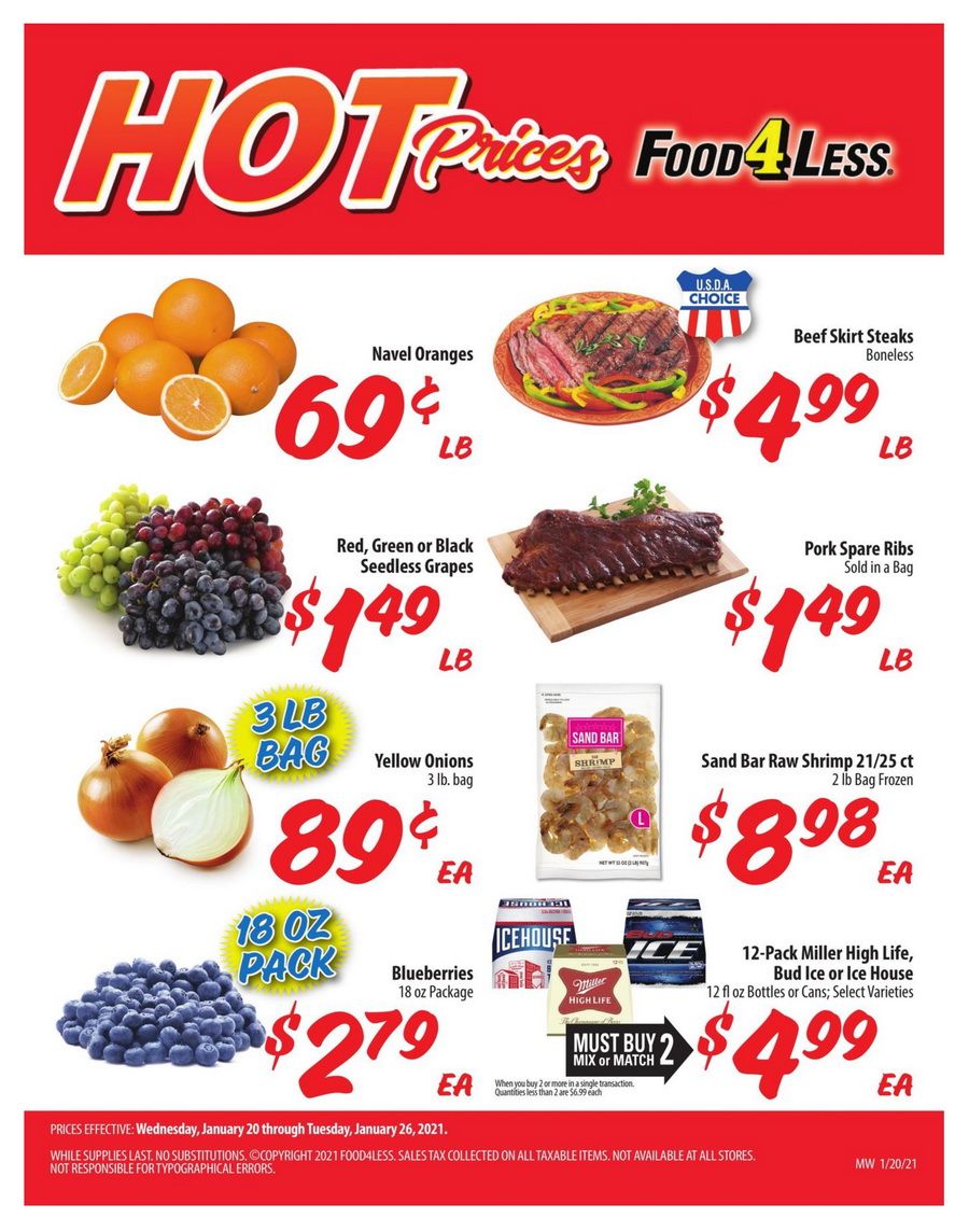Food 4 Less Weekly Ad Jan 20 – Jan 26, 2021