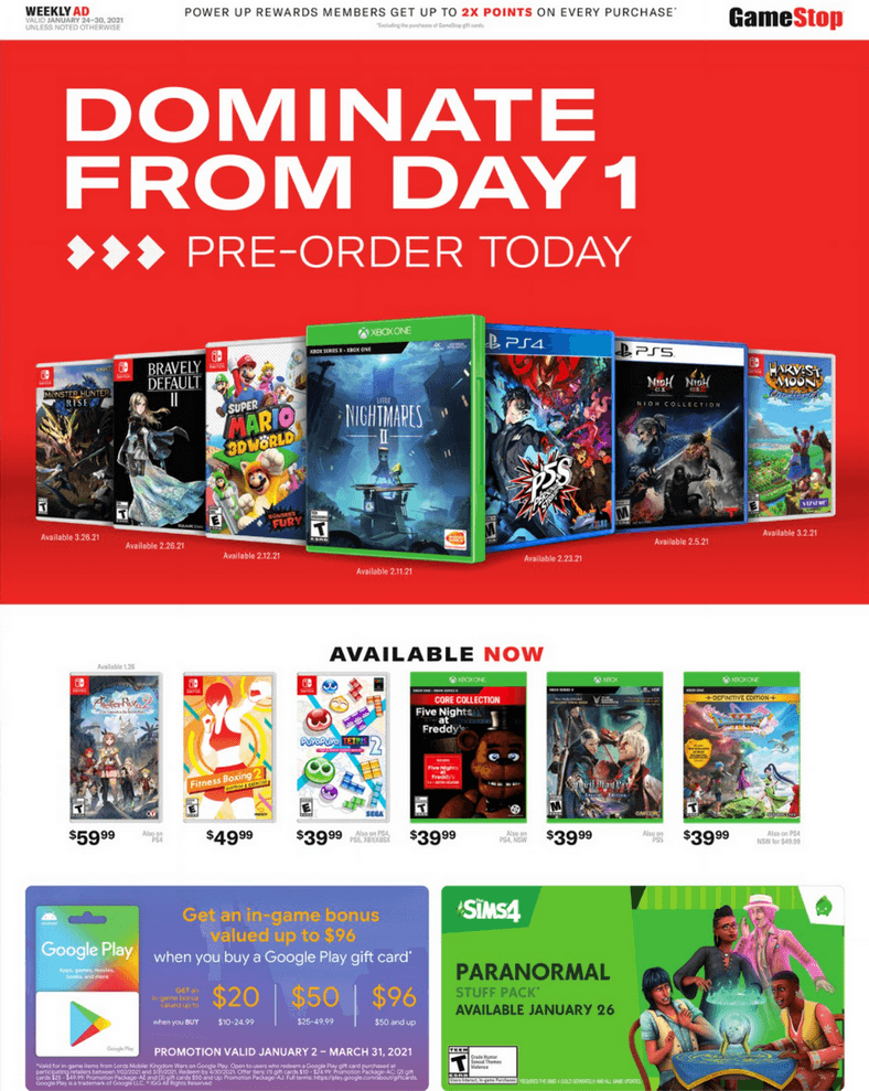 GameStop Weekly Ad Jan 24 – Jan 30, 2021