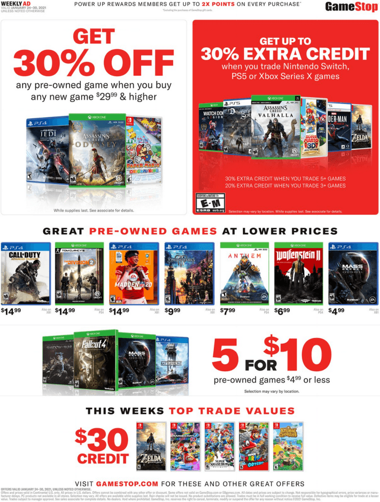 GameStop Weekly Ad Jan 24 – Jan 30, 2021