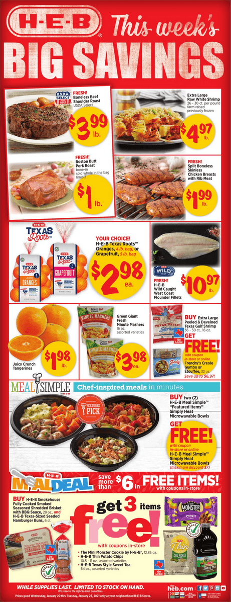 HEB Weekly Ad Jan 20 – Jan 26, 2021