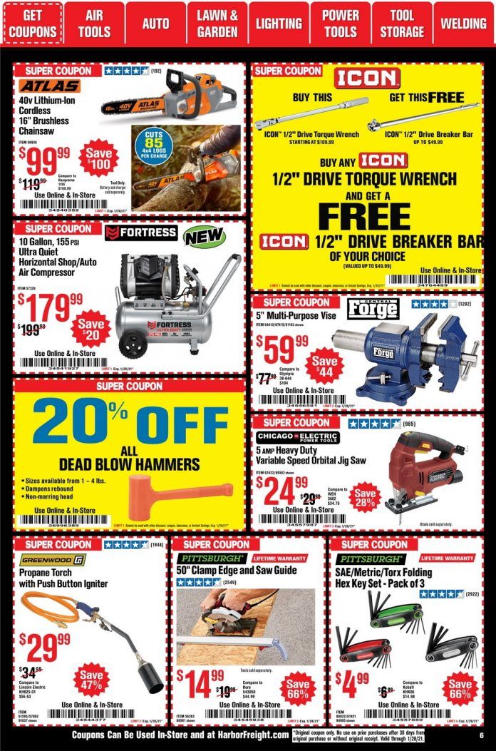 Harbor Freight Flyer Sale Jan 01 – Jan 28, 2021