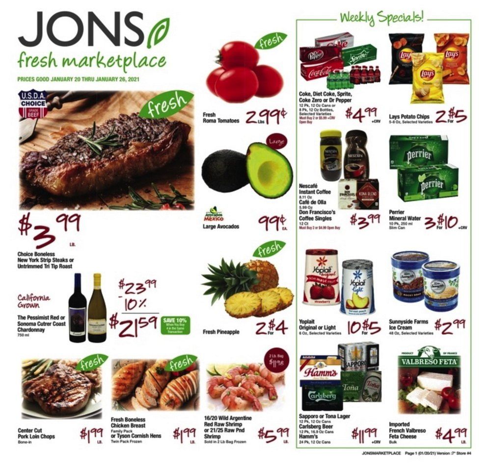 Jons Weekly Ad Jan 20 – Jan 26, 2021