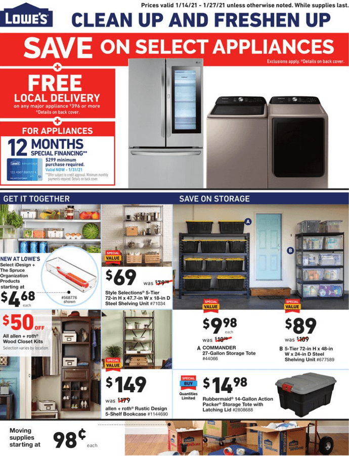 Lowe's Weekly Ad Jan 14 – Jan 27, 2021
