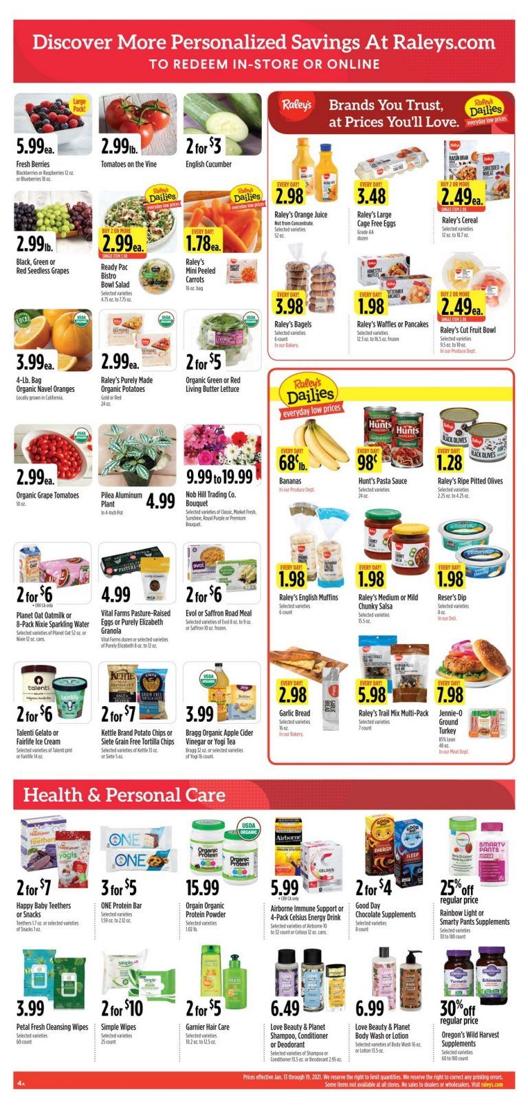 Raley's Supermarkets Weekly Ad Jan 13 – Jan 19, 2021