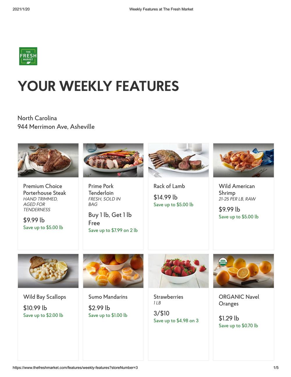 The Fresh Market Weekly Ad Jan 20 – Jan 26, 2021