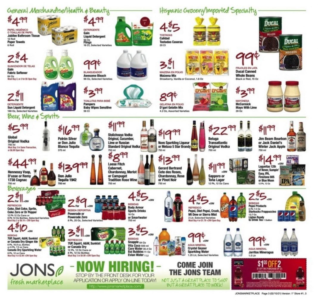 Jons Weekly Ad Feb 10 – Feb 16, 2021
