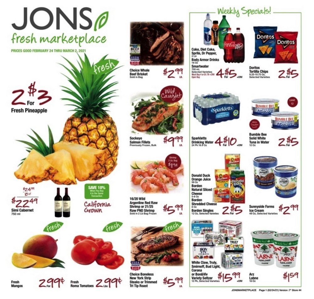 Jons Weekly Ad Feb 24 – Mar 02, 2021