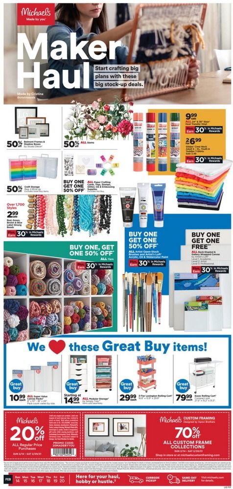 Michaels Weekly Ad Feb 14 – Feb 20, 2021