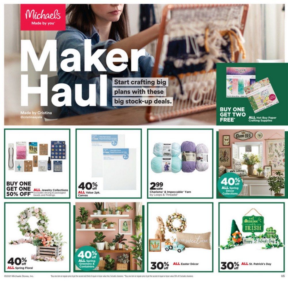 Michaels Weekly Ad Feb 21 – Feb 27, 2021