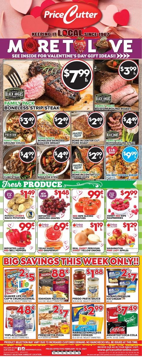 Price Cutter Weekly Ad Feb 10 – Feb 16, 2021