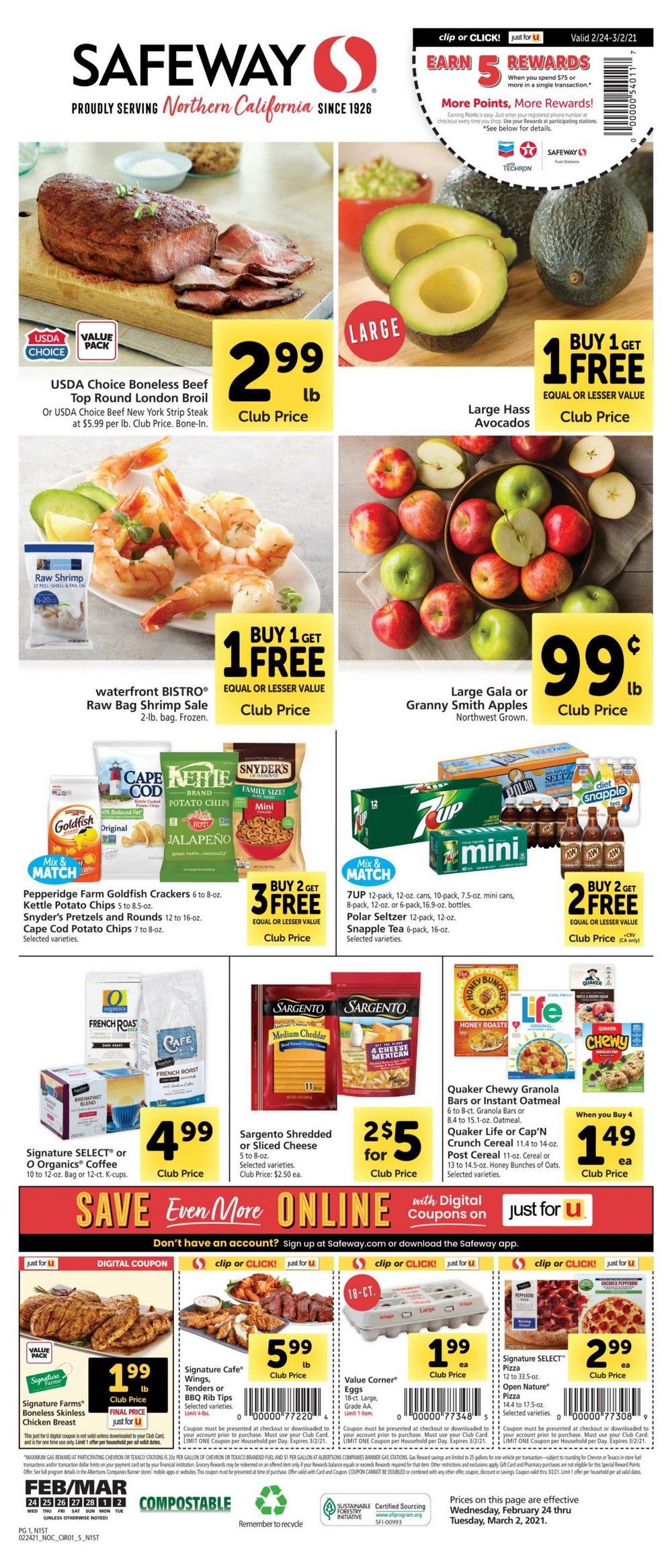 Safeway Weekly Ad Feb 24 – Mar 02, 2021