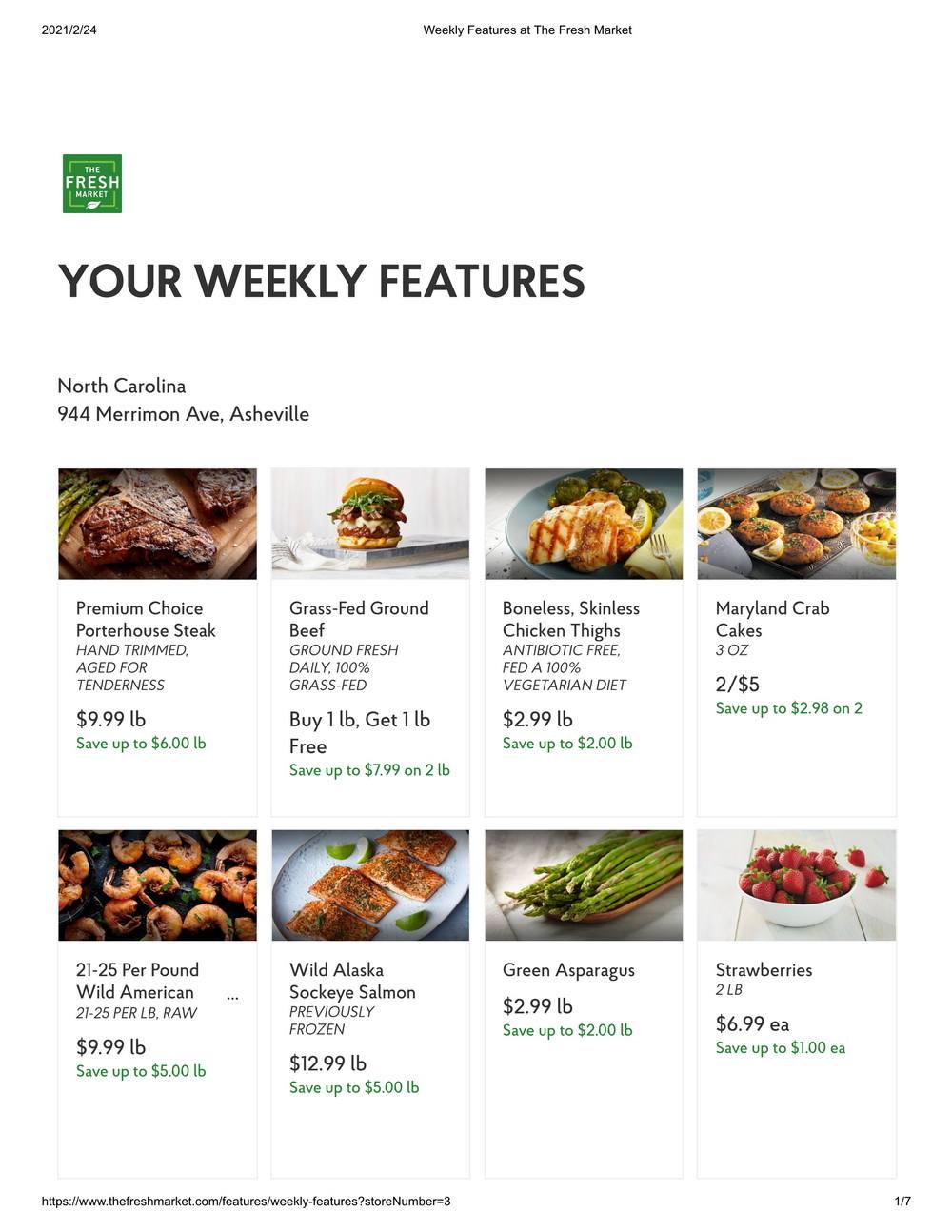 The Fresh Market Weekly Ad Feb 24 – Mar 02, 2021