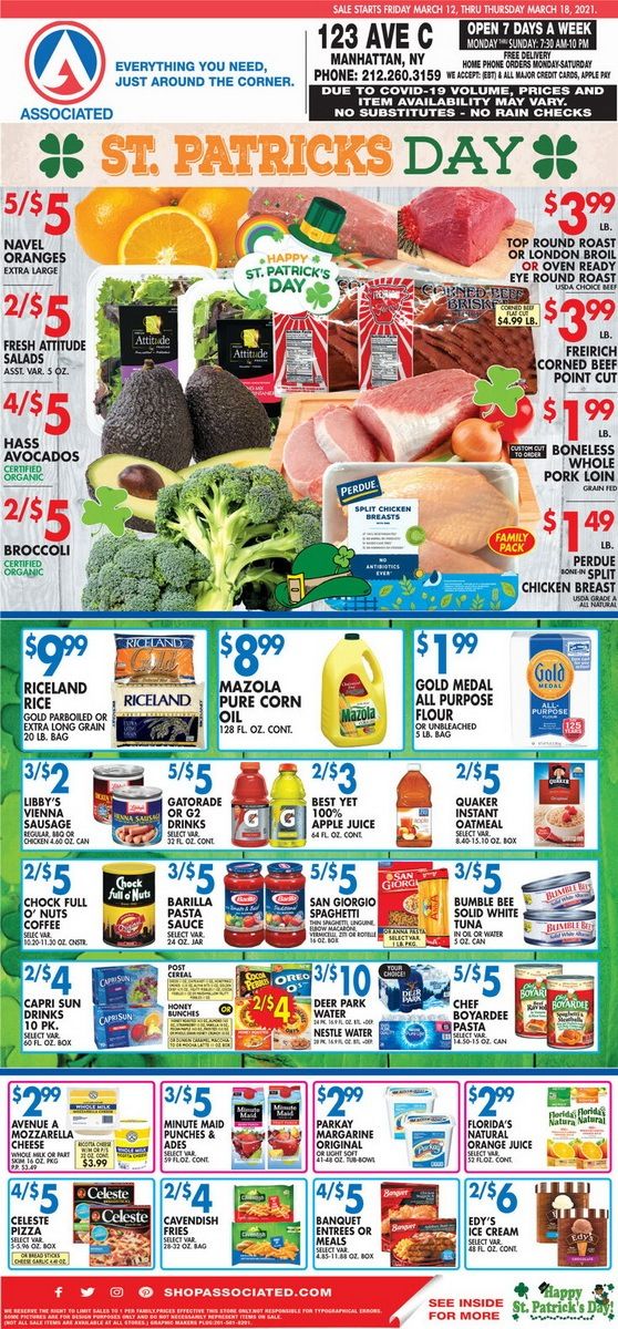 Associated Supermarkets Weekly Ad Mar 12 – Mar 18, 2021
