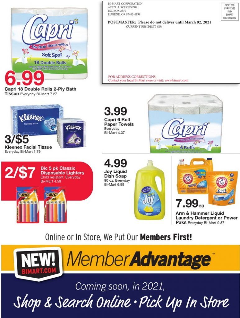 Bi-Mart Weekly Ad Mar 03 – Mar 16, 2021