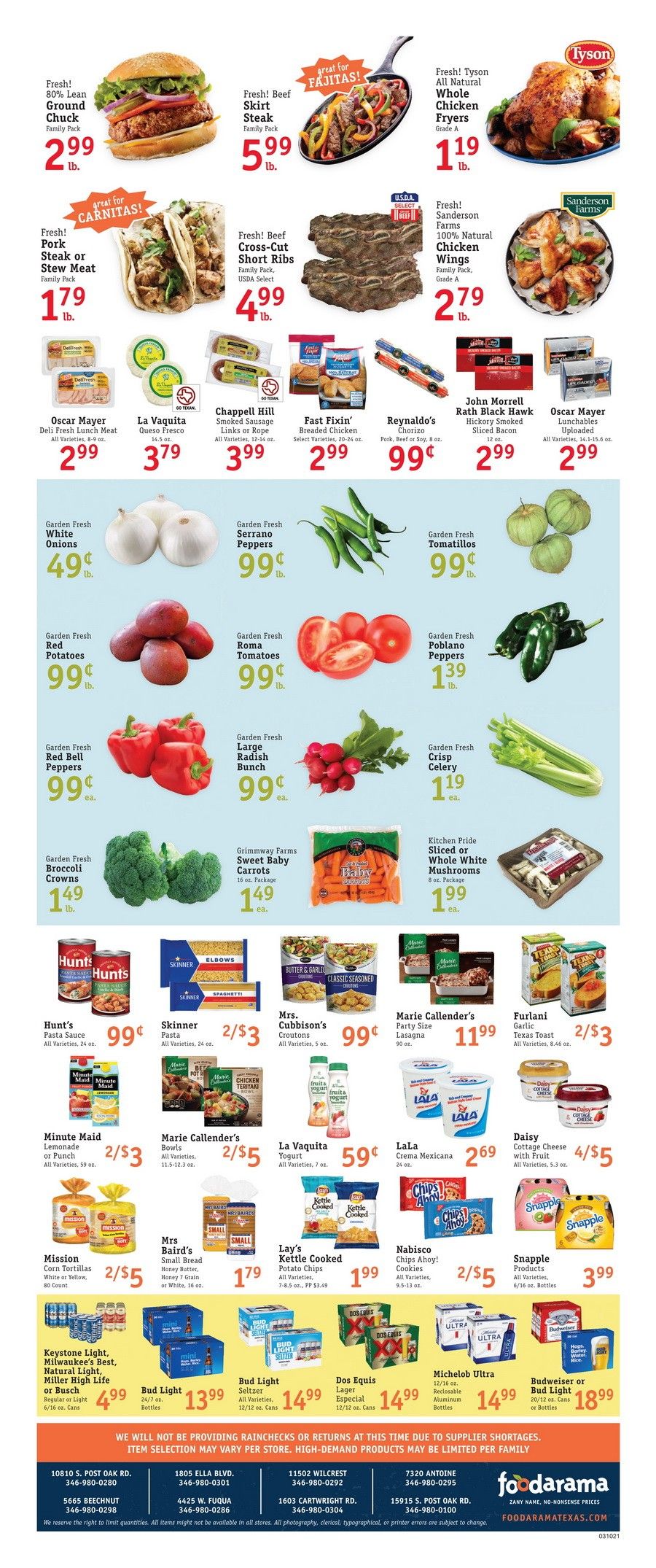 Foodarama Weekly Ad Mar 10 – Mar 16, 2021