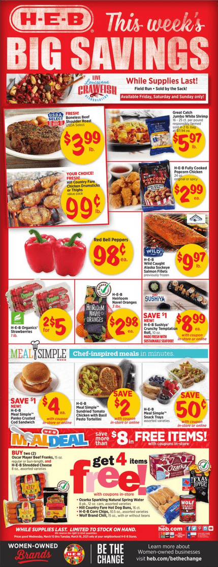 HEB Weekly Ad Mar 10 – Mar 16, 2021