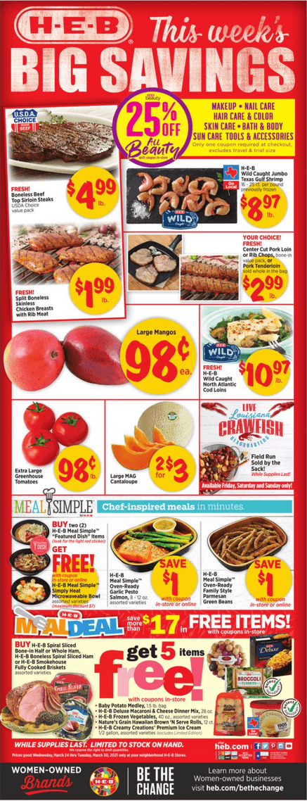 HEB Weekly Ad Mar 24 – Mar 30, 2021