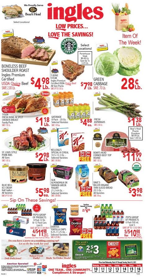 Ingles Weekly Ad Mar 10 – Mar 16, 2021