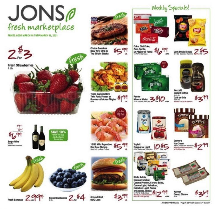 Jons Weekly Ad Mar 10 – Mar 16, 2021