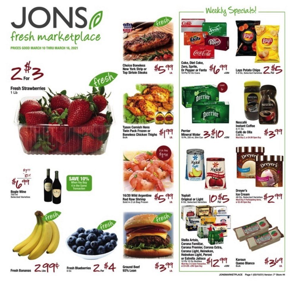 Jons Weekly Ad Mar 10 – Mar 16, 2021