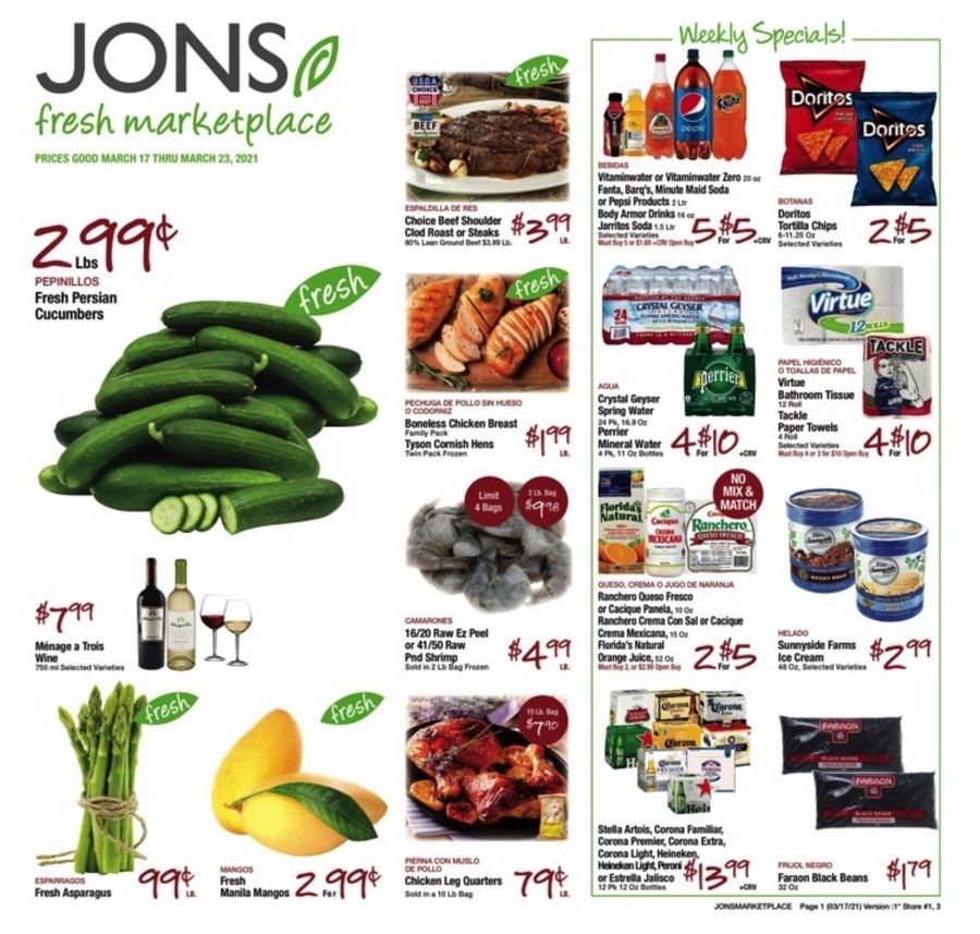 Jons Weekly Ad Mar 17 – Mar 23, 2021