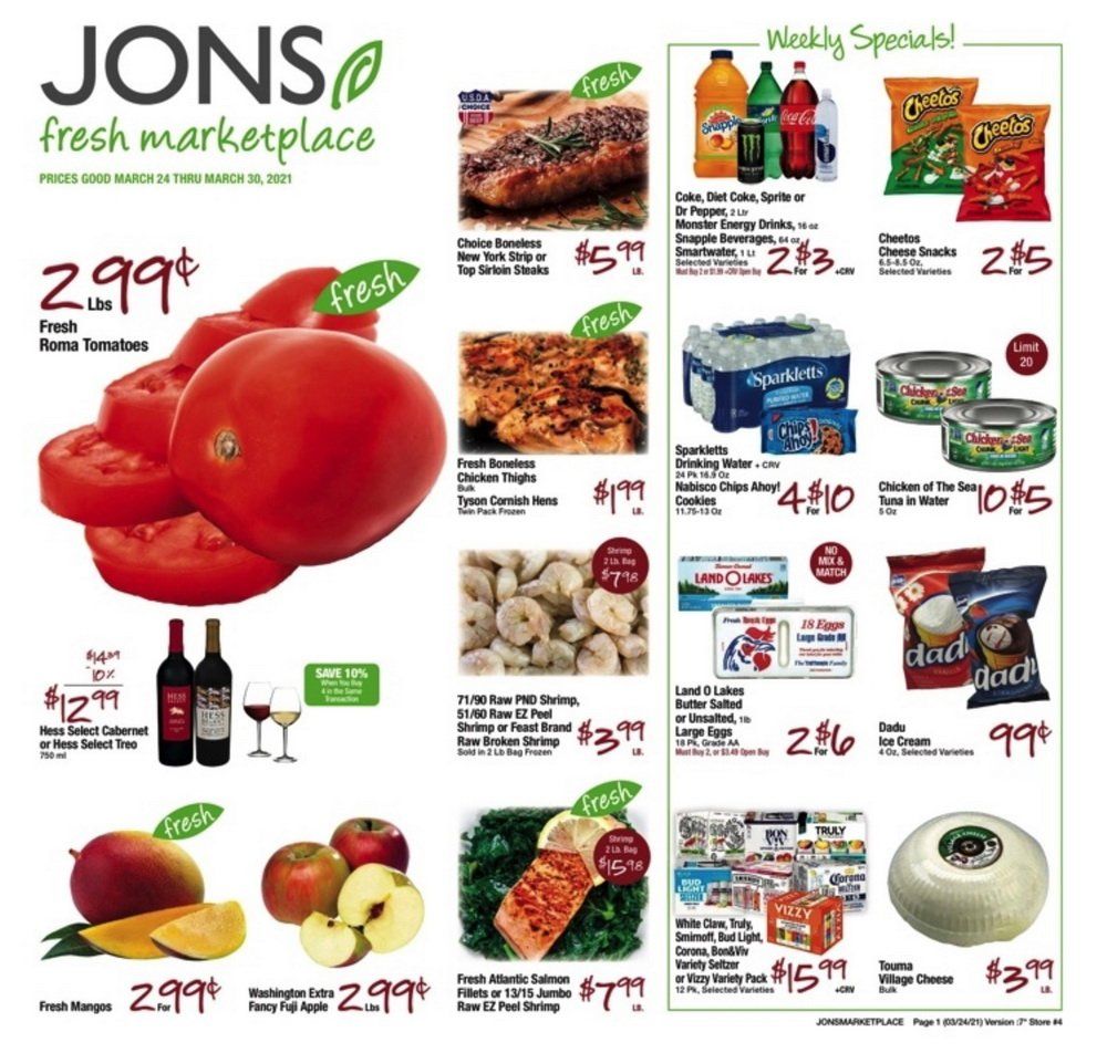 Jons Weekly Ad Mar 24 – Mar 30, 2021