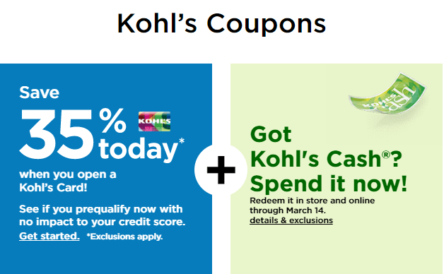 Kohl's Coupons Sale Until Mar 14, 2021