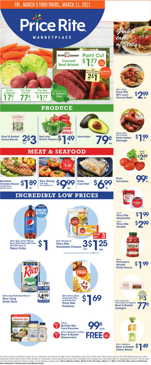 Price Rite Weekly Ad Mar 05 – Mar 11, 2021