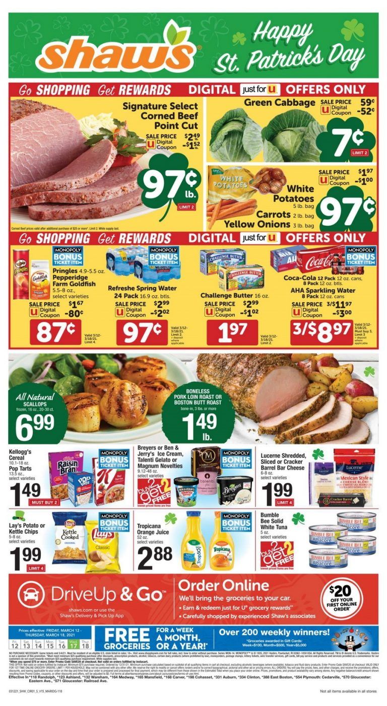 Shaw's Weekly Ad Mar 12 – Mar 18, 2021