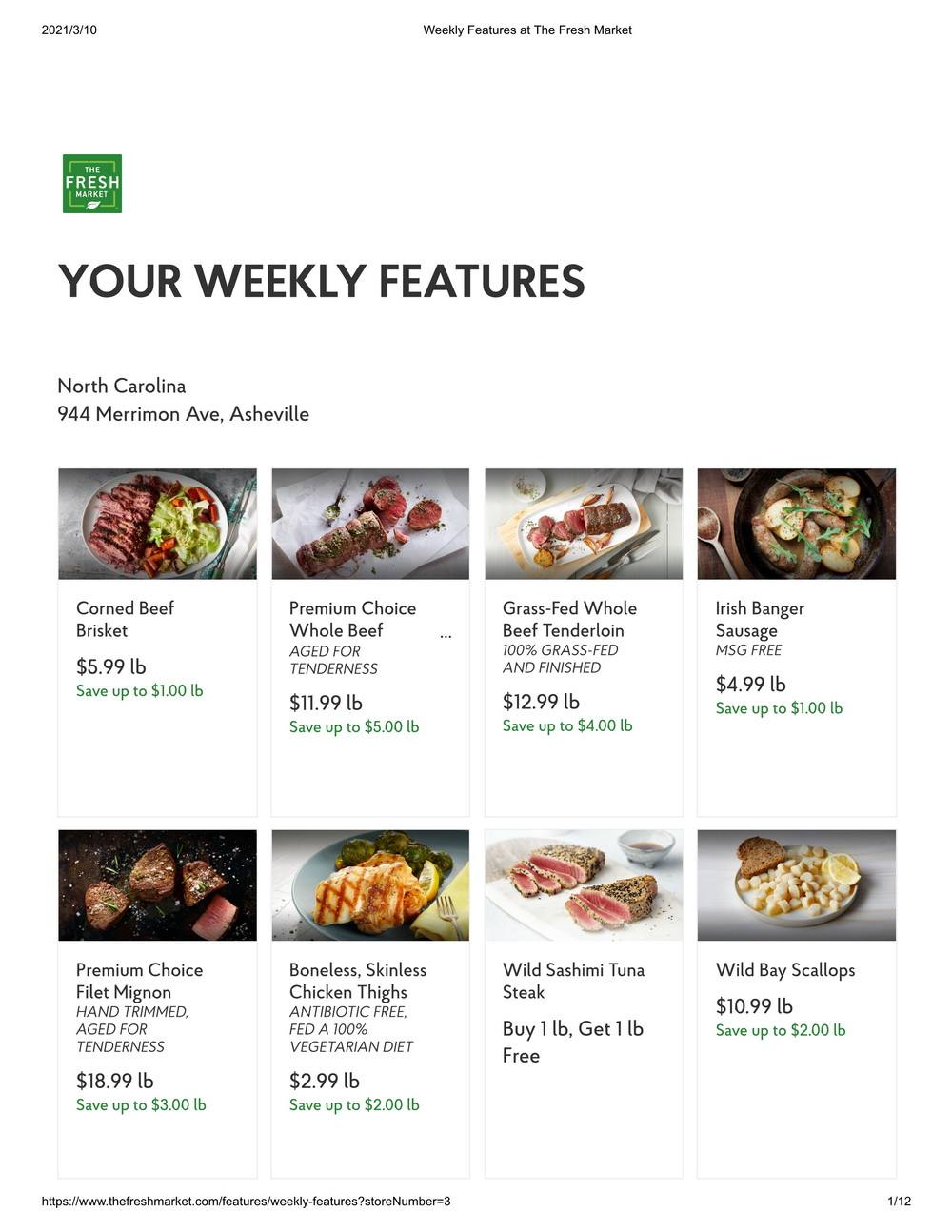 The Fresh Market Weekly Ad Mar 10 – Mar 16, 2021