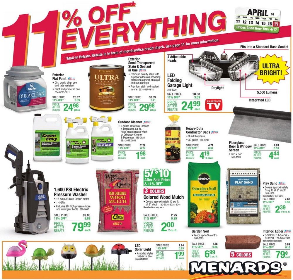 Menards Weekly Ad Apr 11 – Apr 17, 2021