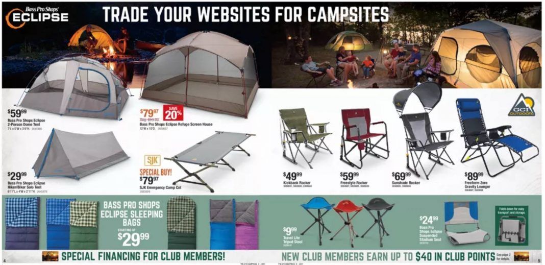 Bass Pro Shops Camping Classic Sale May 06 – May 19, 2021