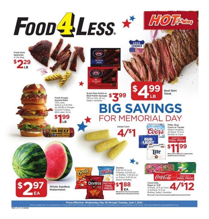 Food 4 Less Weekly Ad May 26 – Jun 01, 2021
