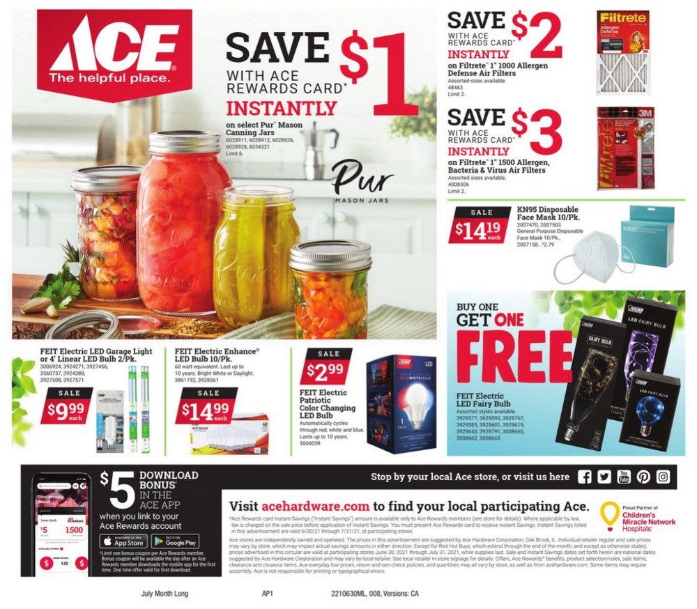 ACE Hardware Monthly Ad June 30 – July 31, 2021