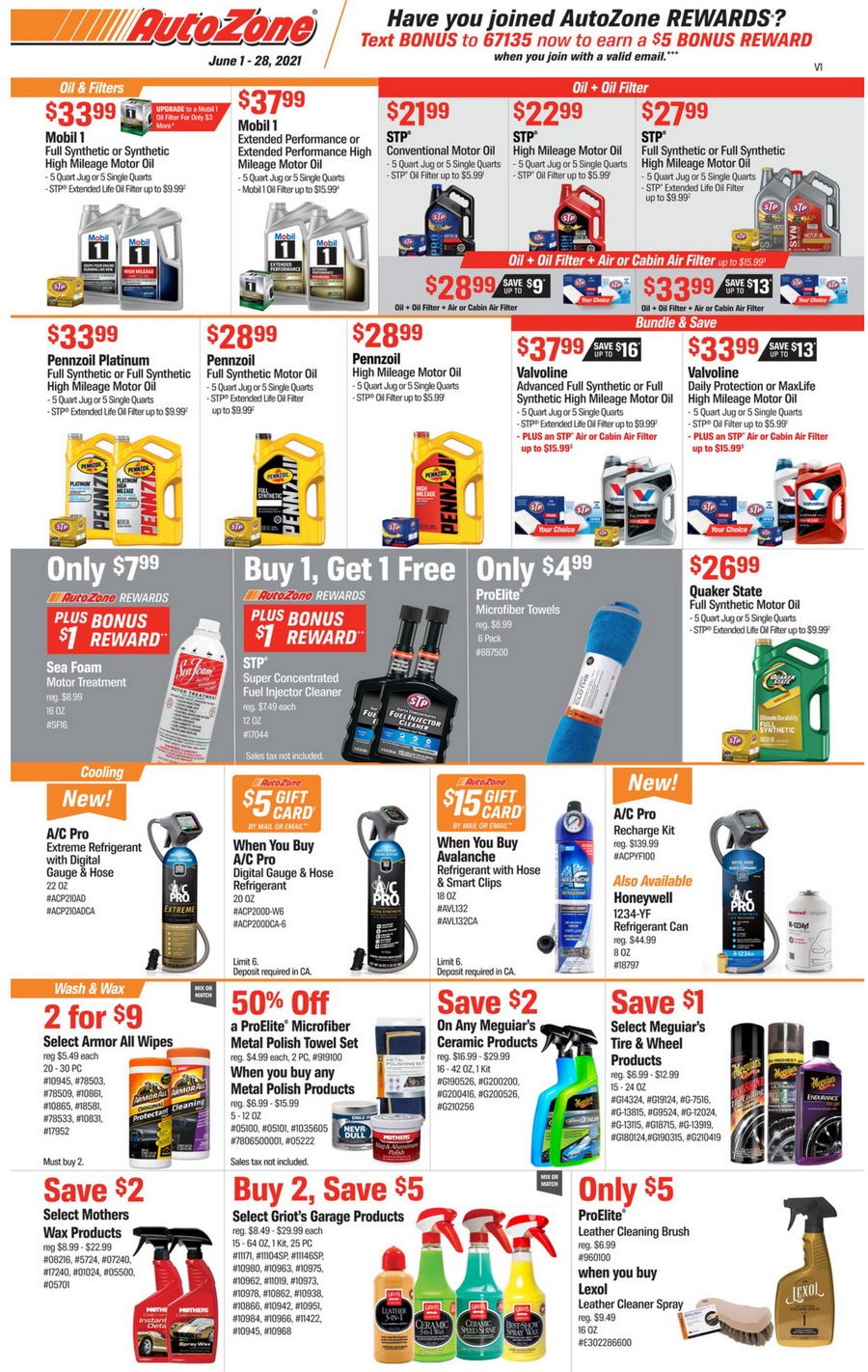 AutoZone Monthly Circular Jun 01 – Jun 28, 2021