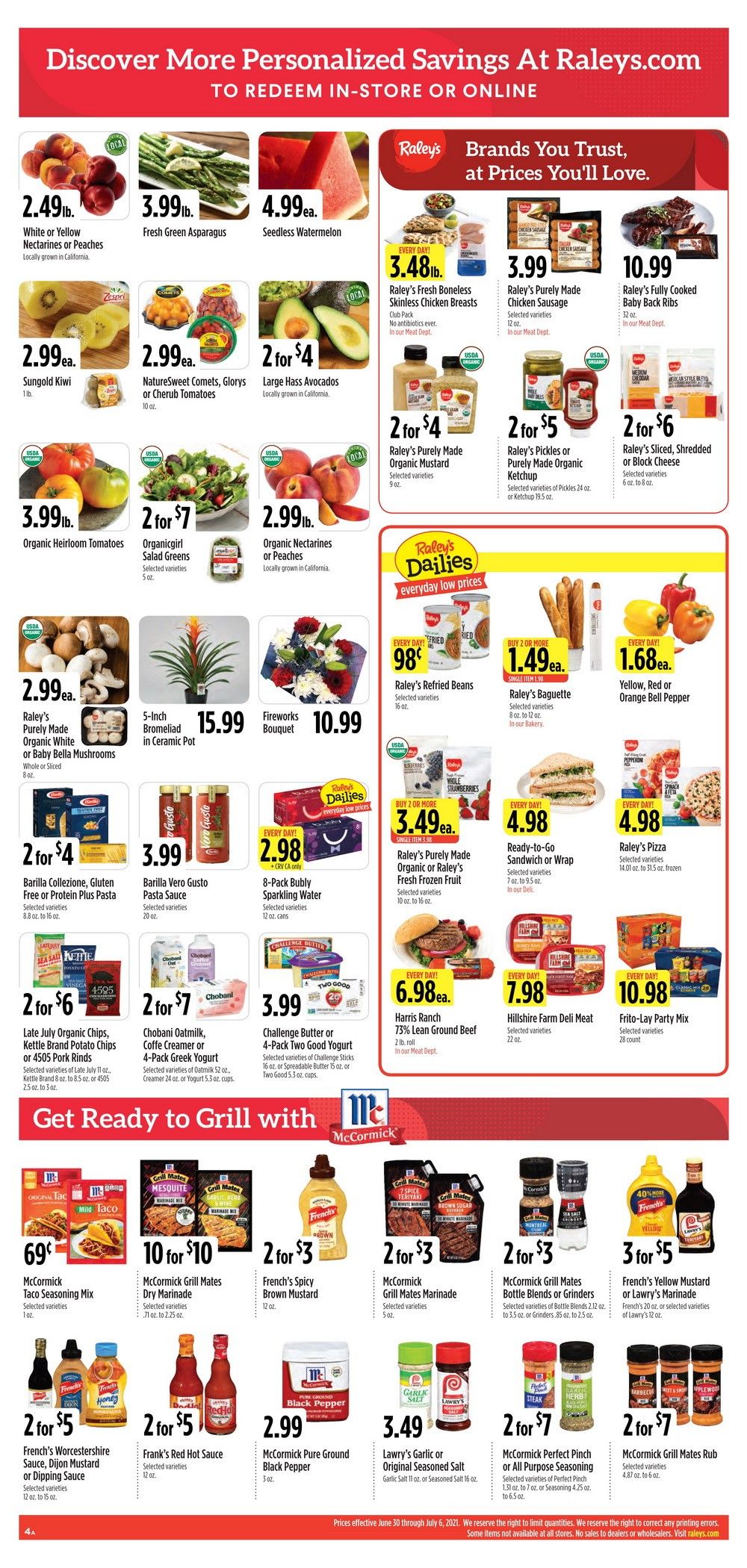 Raley's Supermarkets Weekly Ad June 30 – July 06, 2021