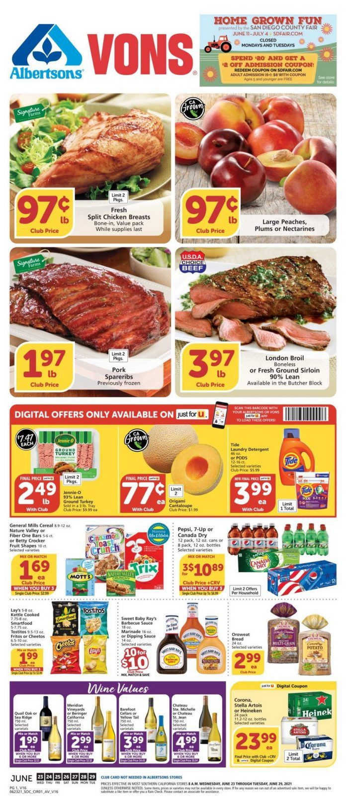 Vons Weekly Ad Jun 23 – Jun 29, 2021