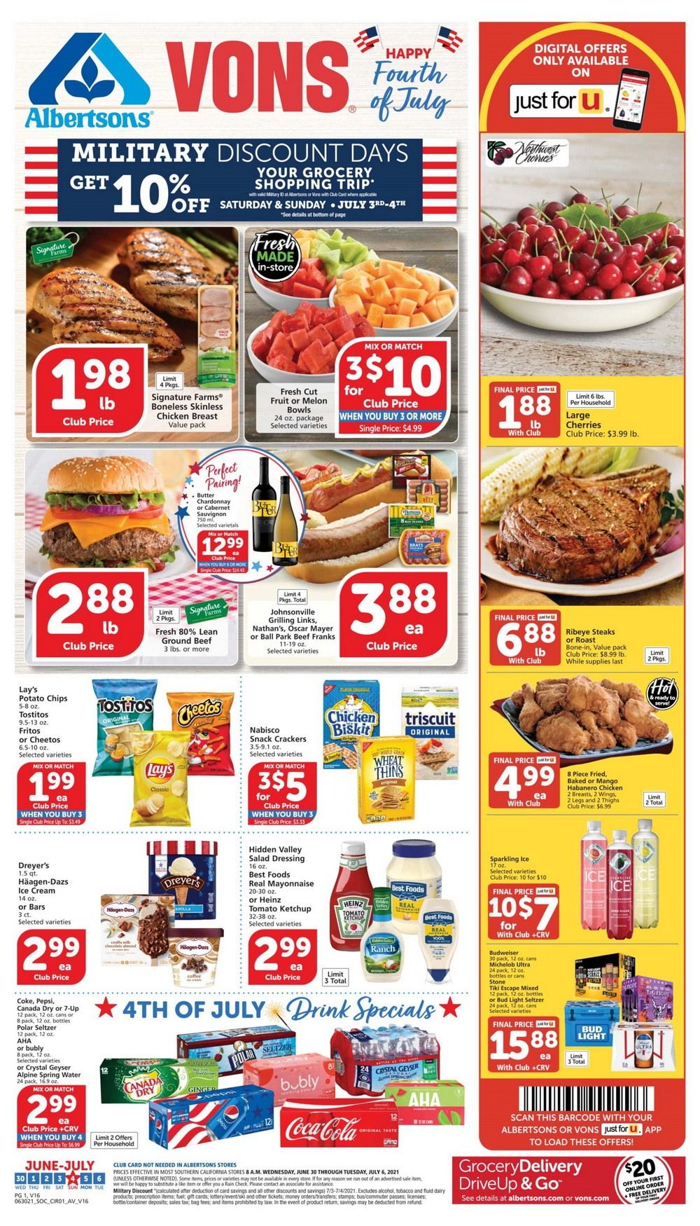 Vons Weekly Ad June 30 – July 06, 2021