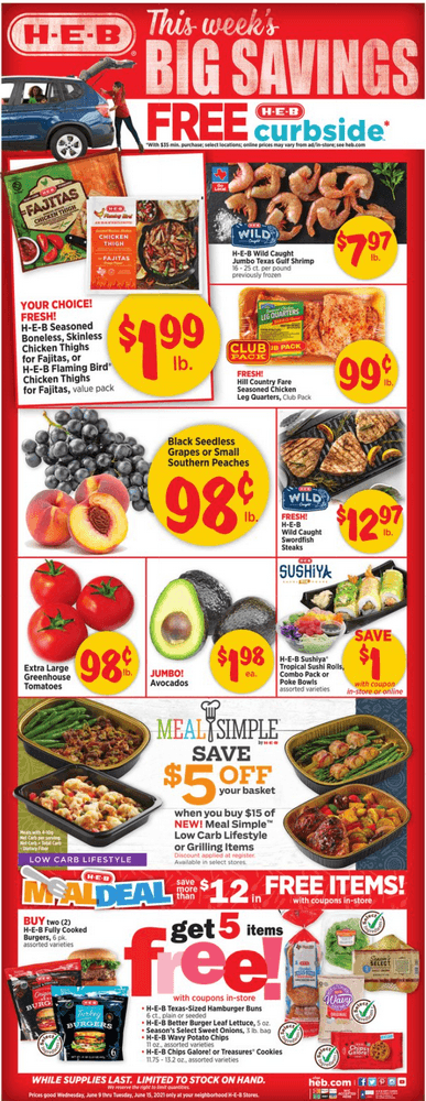 HEB Weekly Ad Jun 09 – Jun 15, 2021
