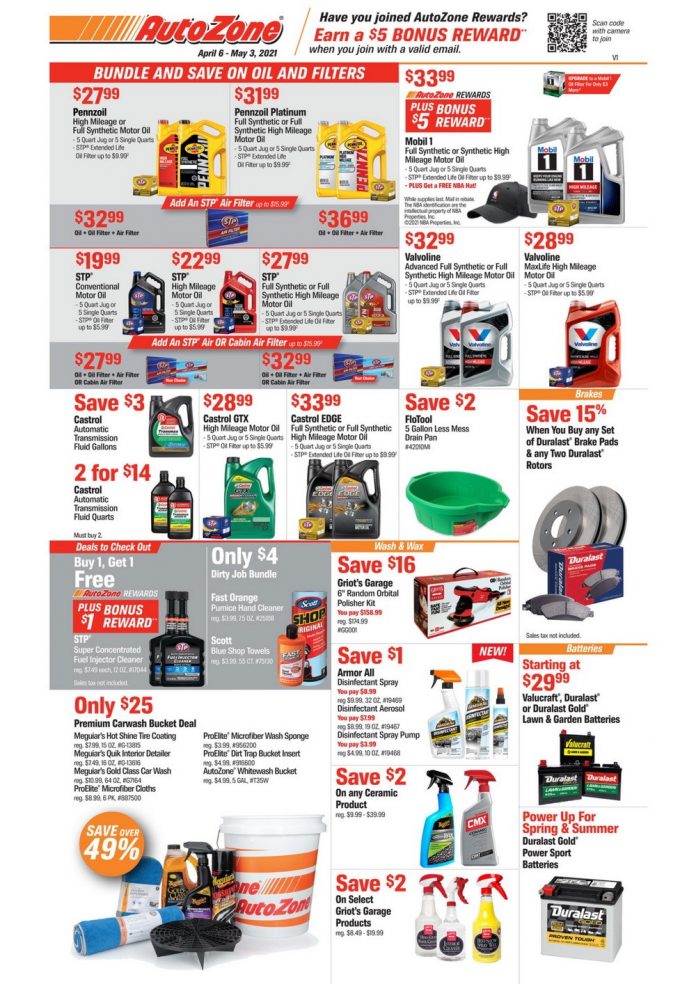 AutoZone Monthly Circular Jul 27 – Aug 23, 2021