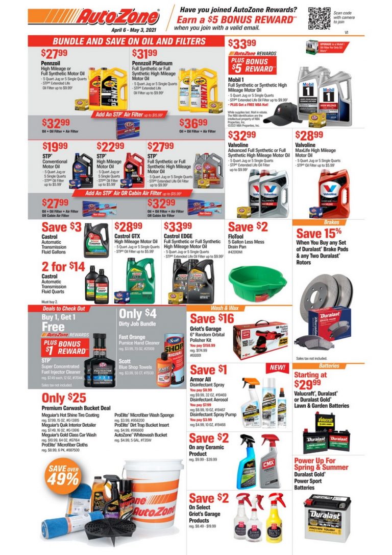 AutoZone Monthly Circular Jul 27 – Aug 23, 2021