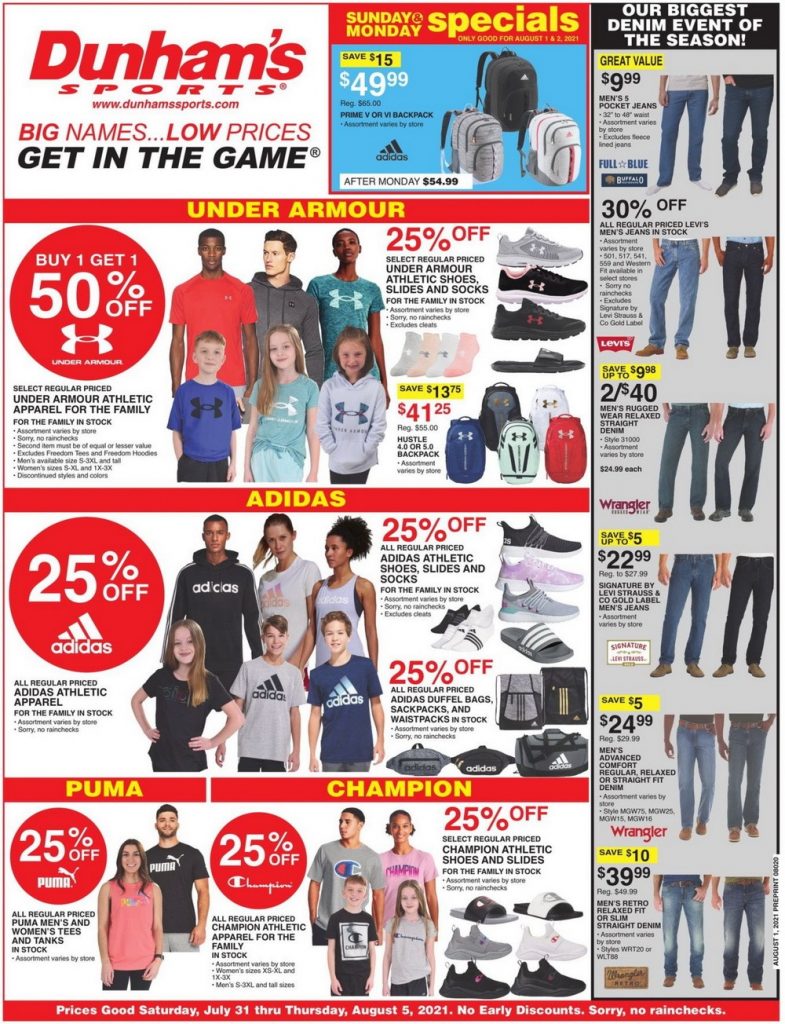 Dunham's Sports Weekly Ad Jul 31 – Aug 05, 2021