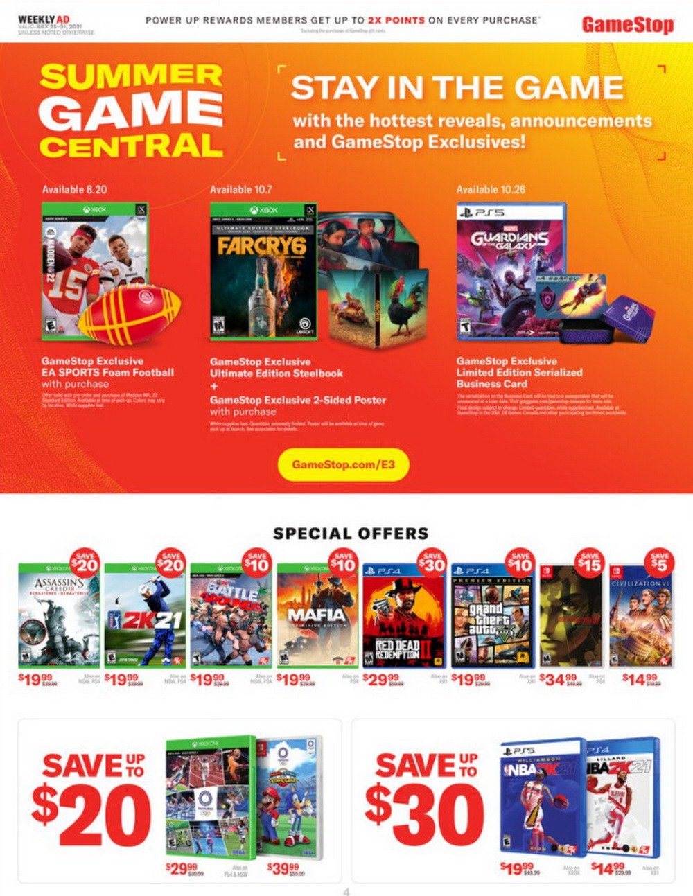 GameStop Weekly Ad July 25 – July 31, 2021
