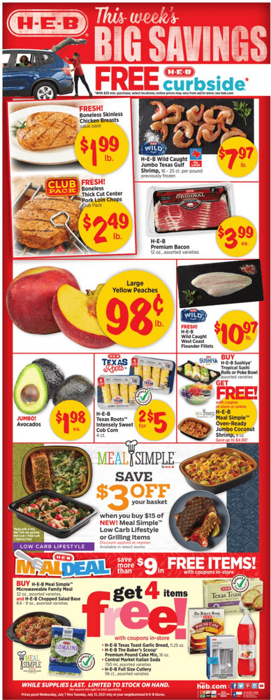HEB Weekly Ad Jul 07 – Jul 13, 2021